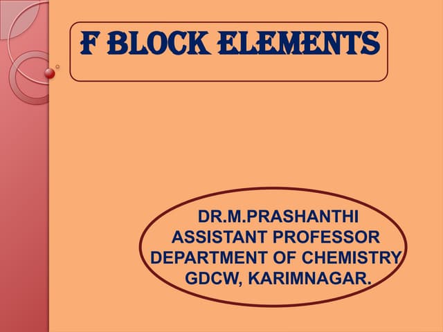 Lanthanide and actinide chemistry | PPT