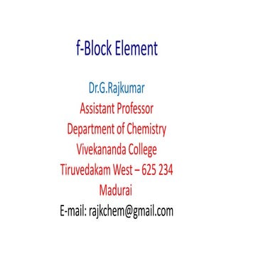 f- block elements | PPTX