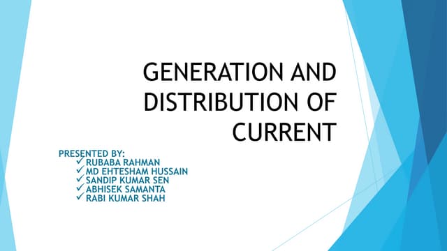 Electricity generation, distribution and transmission | PPTX