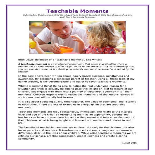 Teachable Moment | PDF