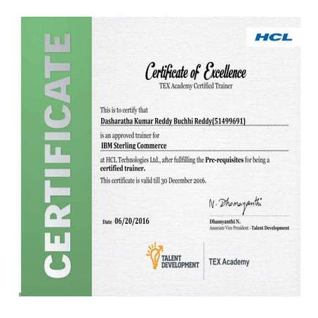 Approved IBM Sterling Integrator Trainer Certificate | PDF