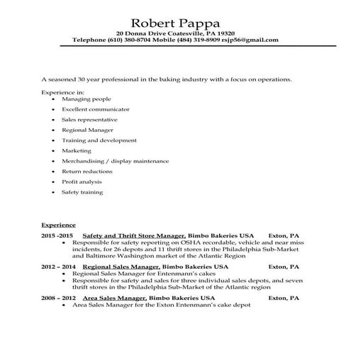 Resume 10-11-15 | DOC | Sales | Business