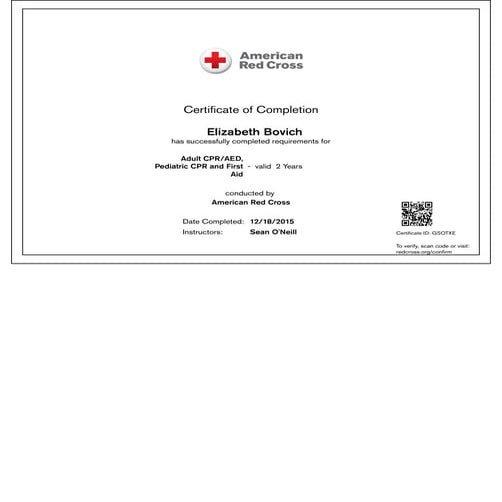 Red Cross Certificate | PDF