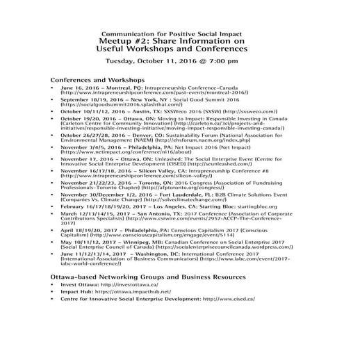 Communication for Positive Social Impact-Useful Workshops and ...