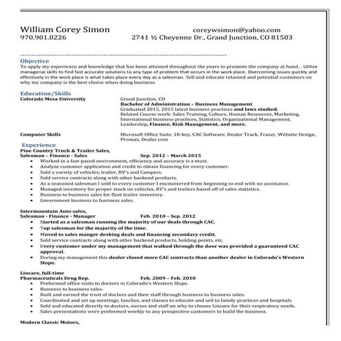 Braden Johnson Resume - August 2015 | DOCX