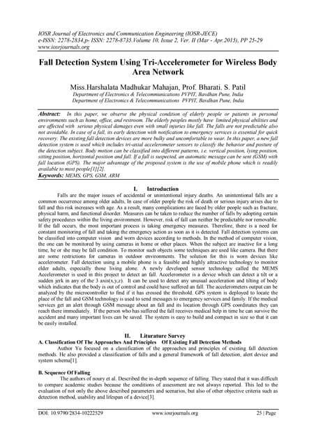 Wearable sensor based fall detection system | PPTX