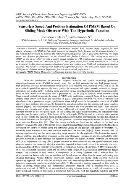 Speed estimation error of sensorless induction motor drives using soft computing technique | PDF