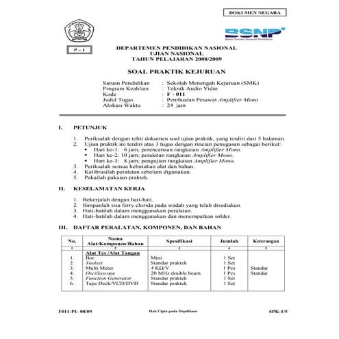 TEKNIK AUDIO VIDEO - F011 p1-spk audio video | PDF