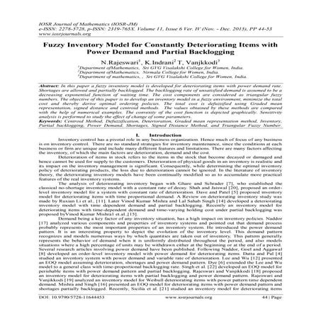 Fuzzy Inventory Model For Constantly Deteriorating Items With Power Demand And Partial
