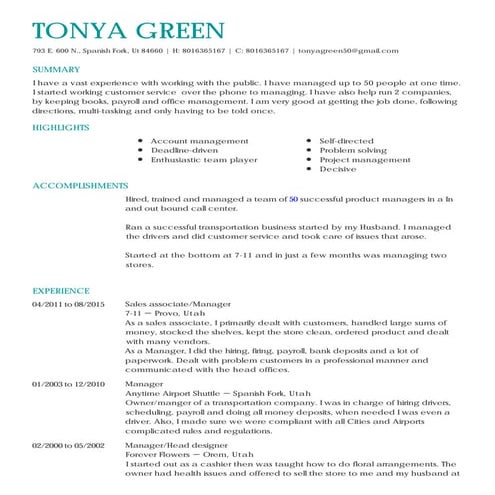 Tonya Green Resume 1-3 | PDF