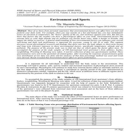 Environment and Sports | PDF
