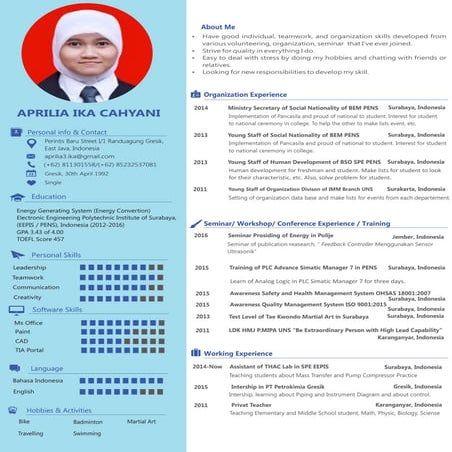 Aprilia_Ika_Cahyani_CV | PDF | Professional School | Postgraduate Education