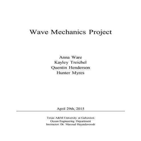 Wave Mechanics Project | DOCX