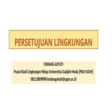 Skema Persetujuan Lingkungan di Indonesia | PPTX