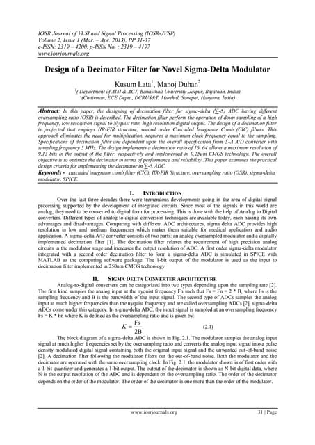Determination of optimum coefficients of iir digital butterworth band stop filter | PDF ...