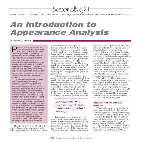 GATF An Introduction to Appearance Analysis | PDF