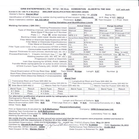 weld test results | PDF