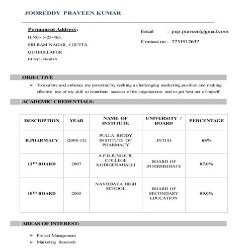 PRAVEEN RESUME | DOCX | Business Administration | Business