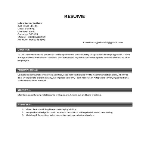 Resume uday | DOCX