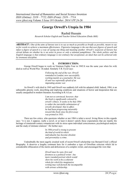 Bio of george orwell | PDF