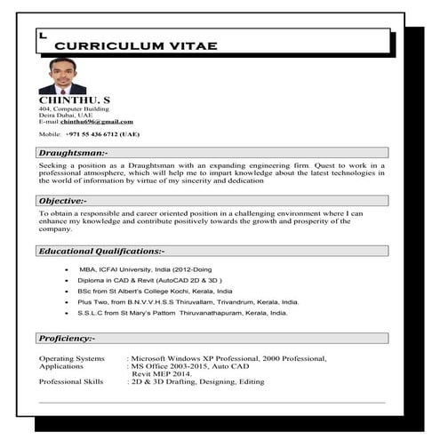 CV_ BIM Revit Mep Modeler & Draftsman | DOCX