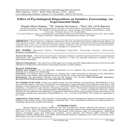 Cognitive reflection and decision making | PDF