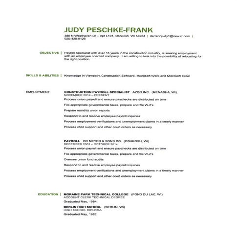 Judy Resume | PDF
