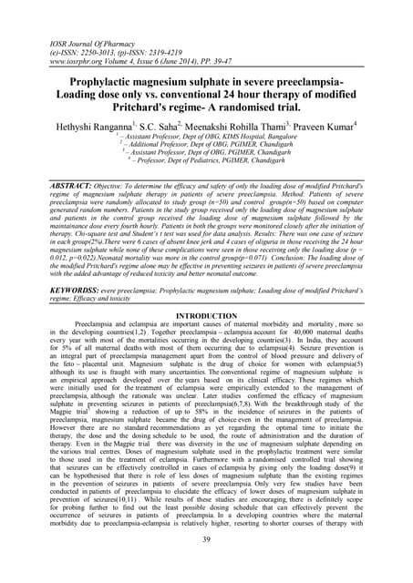 Magnesium Sulfate in Obstetrics | PDF | Pregnancy | Reproductive Health