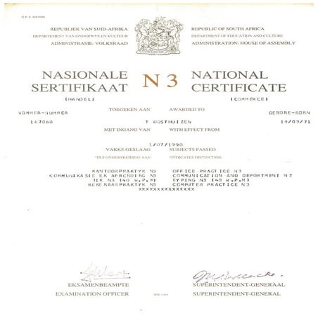 National Certificate N3 | PDF