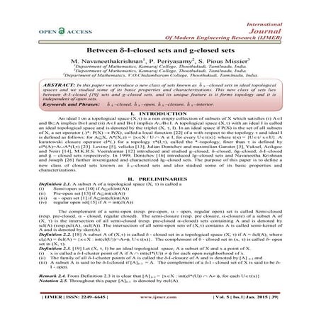 Between -I-closed sets and g-closed sets | PDF | Science
