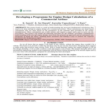 Developing a Programme for Engine Design Calculations of a Commercial ...