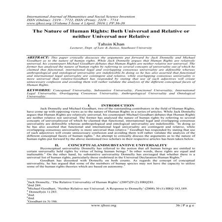 The Nature of Human Rights: Both Universal and Relative or neither ...
