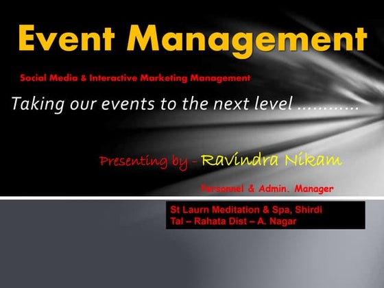 Event management ppt. | PPTX