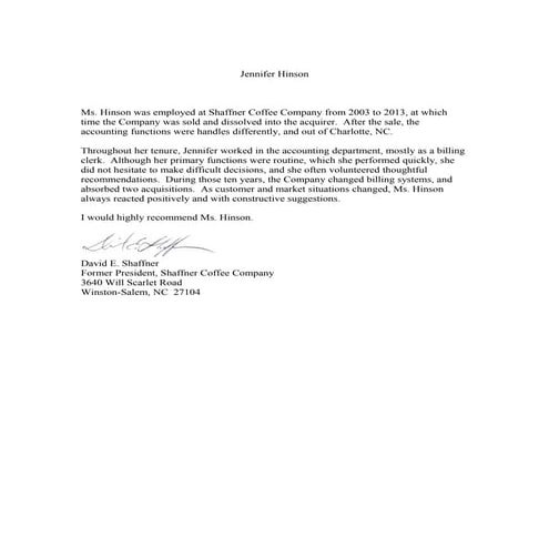 Jennifer Hinson-reference letter from DES | DOC