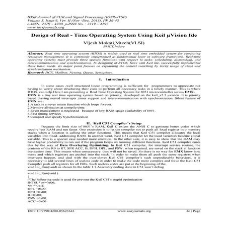 Design Of Real Time Operating System Using Keil µvision Ide Pdf 