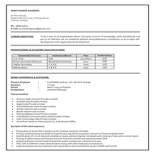 CA - Ankit K Agarwal | PDF