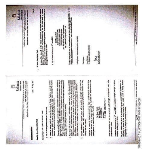 Reliance joining letter | PDF