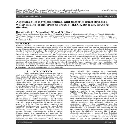 Assessment of physicochemical and bacteriological drinking water quality of different sources of ...