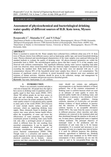 Checking of bacterial contamination of water using H2S | DOCX