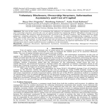Voluntary Disclosure, Ownership Structure, Information Asymmetry and ...