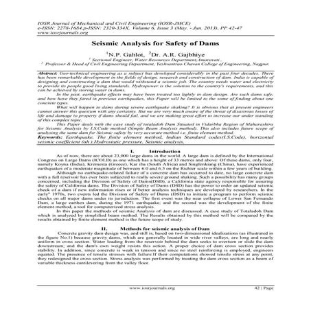 Gravity dam stability analysis | PDF