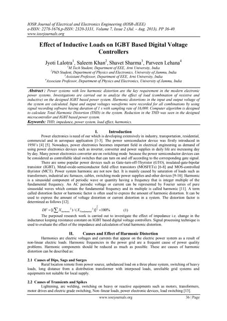 ANALYSIS AND SIMULATION OF HARMONICS FOR VARIOUS RESIDENTIAL LOADS ...