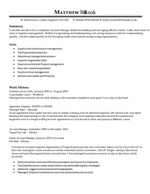 Thomas Tootell CV 1 | PDF