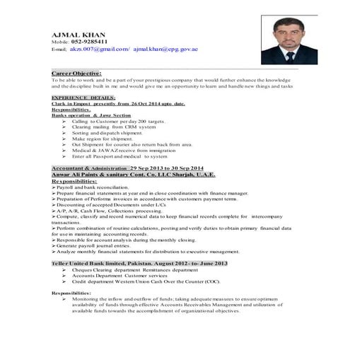 Ajmal Khan CV | DOCX