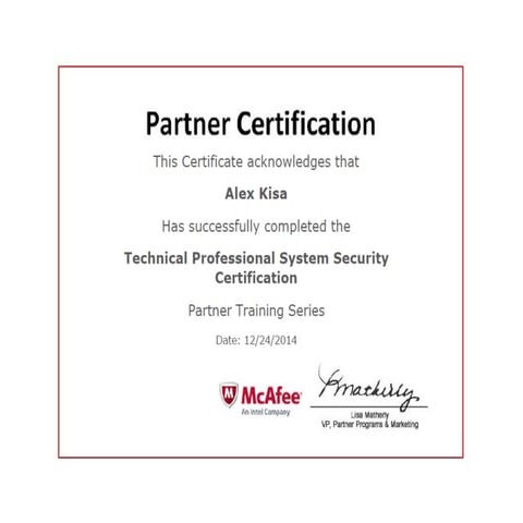 McAfee Technical Professional System Security Certification | PDF