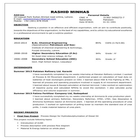 CV Rashid Minhas, | PDF