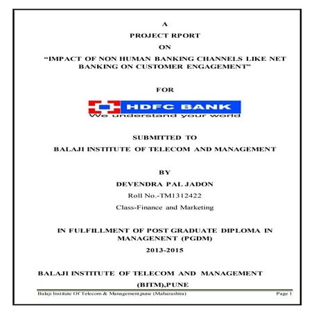 hdfc Bank project | DOCX