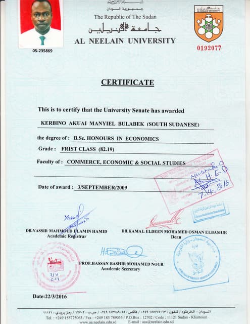 B.Sc. Certificate and transcript | PDF