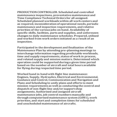 PRODUCTION CONTROLLER | DOCX