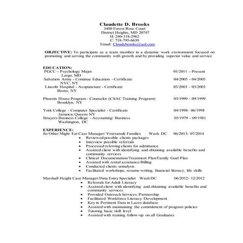 Generic Resume August 2016 | DOCX